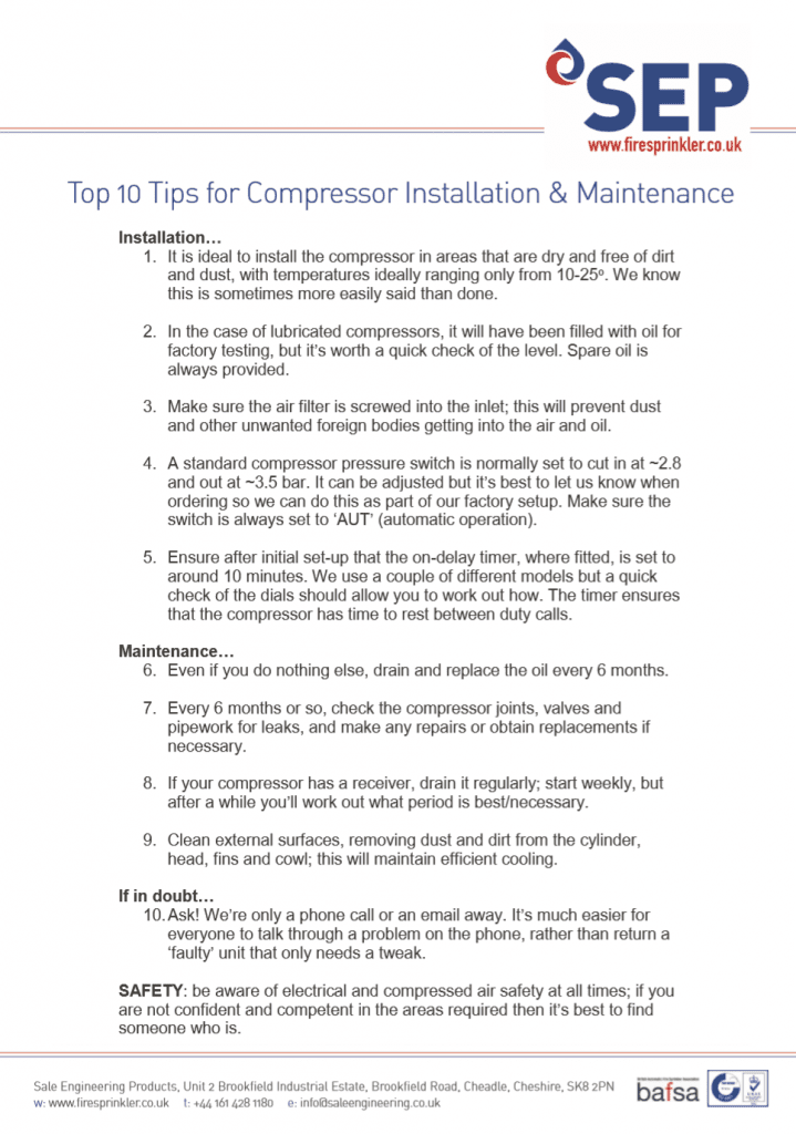 Top 10 Tips for Compressor Installation & Maintenance | Sale ...