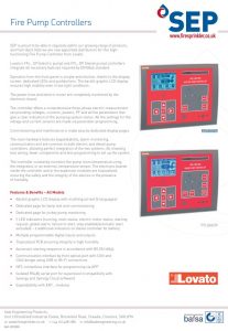 Fire Pump Controllers data sheet | Sale Engineering Products Ltd
